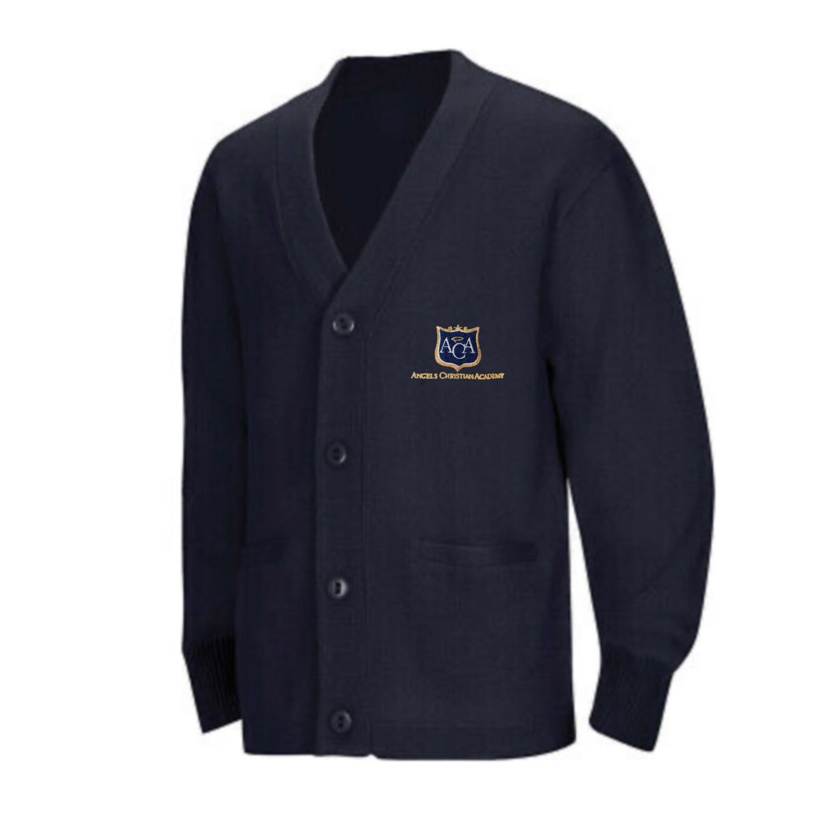 V-Neck Cardigan w/ ACA Logo – Campus Club Uniforms